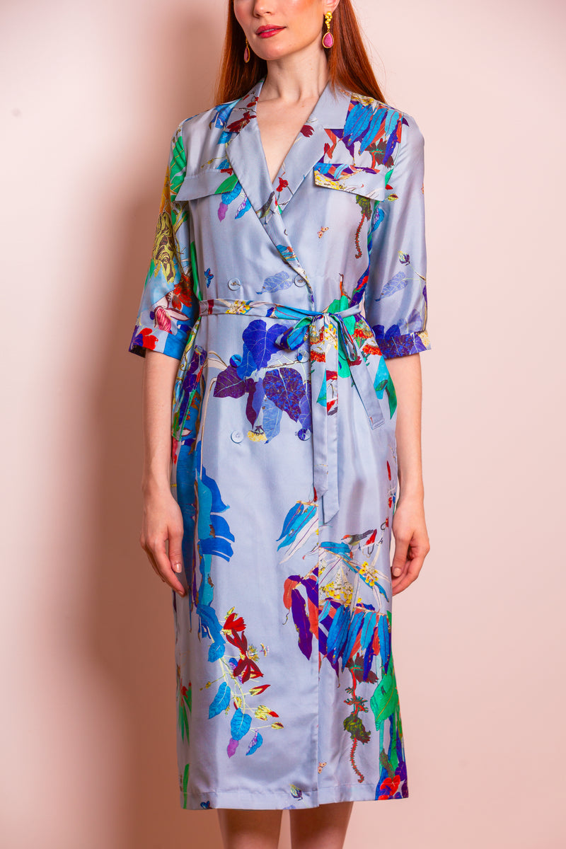 Maya Silk Twill Artistic Print Coat Dress – Jessie Liu Collection